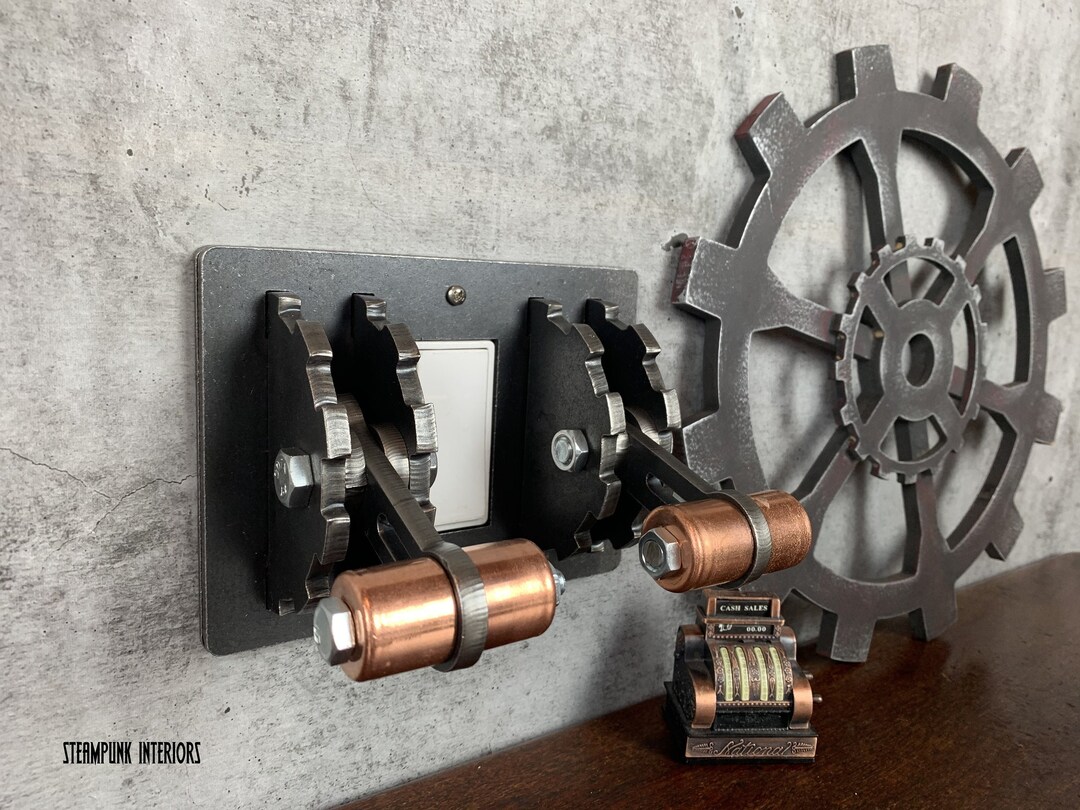 Gear-shaped Triple-gang Light Switch Cover With Rocker Plate Space in ...