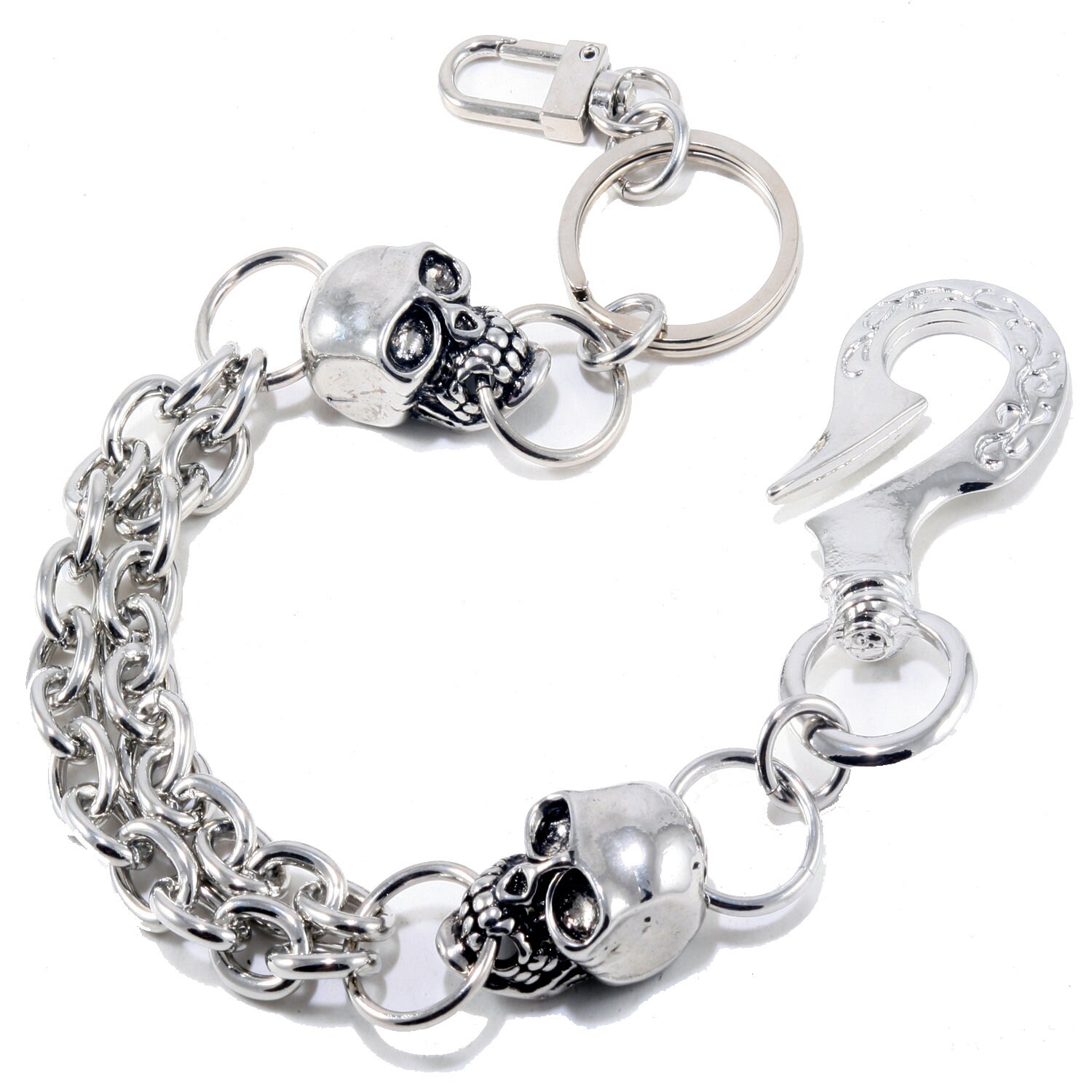 Doublek 2 Skull Biker Trucker Keychain Key Jean Wallet Chain | Etsy