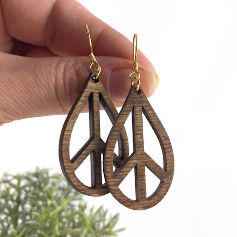 Peace Earrings - Etsy