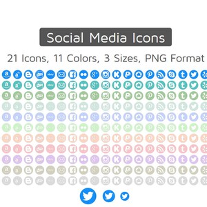 Premade Watercolor Social Media Icon Set 693 Icons 3 Sizes | Etsy
