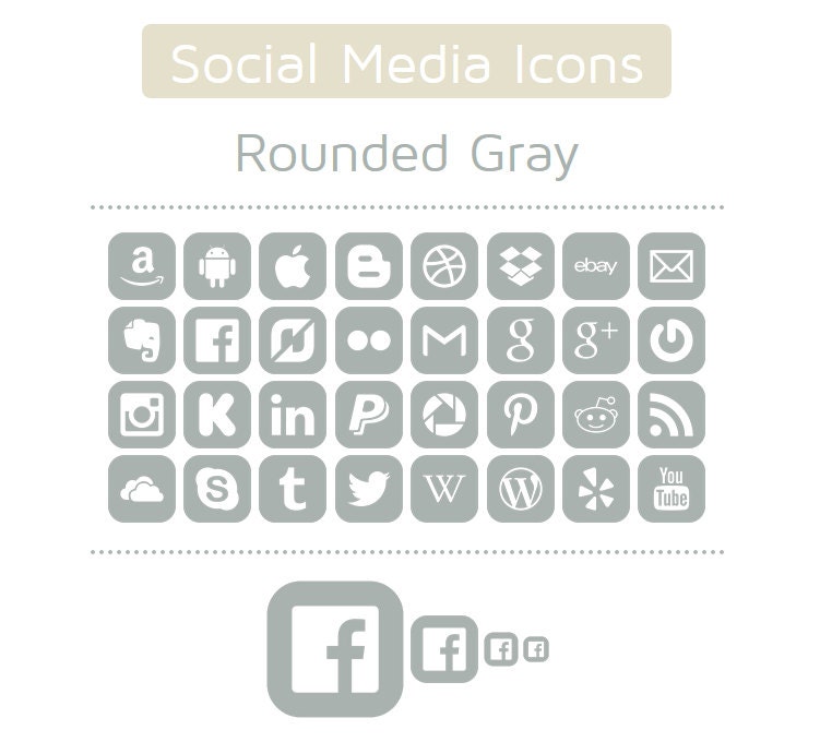 Free Social Media Icons Gray