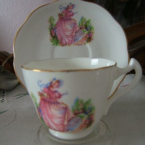 Pinkie Crinoline Lady Cup and Saucer-trentham Royal Crown Fine Bone ...