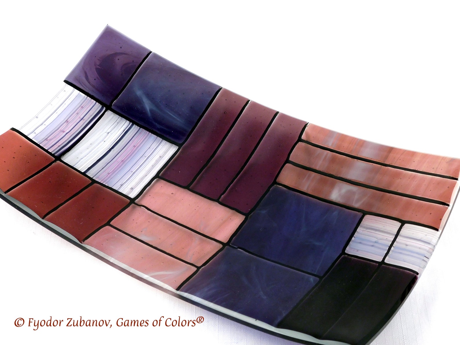 A Rectangular Fused Glass Plate a Gentle Color Mix - Etsy