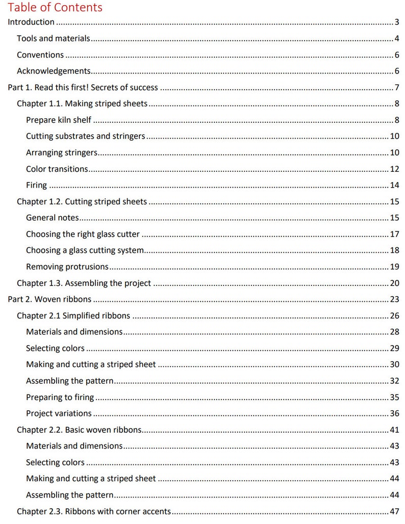 E-book "weekend Projects: Stringers in Glass Fusing. Ribbons, Part 1 ...