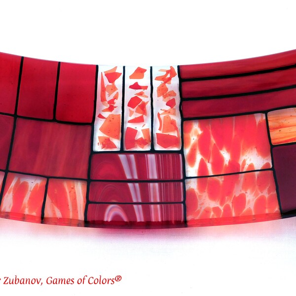 Fused Red Glass Plate - Etsy