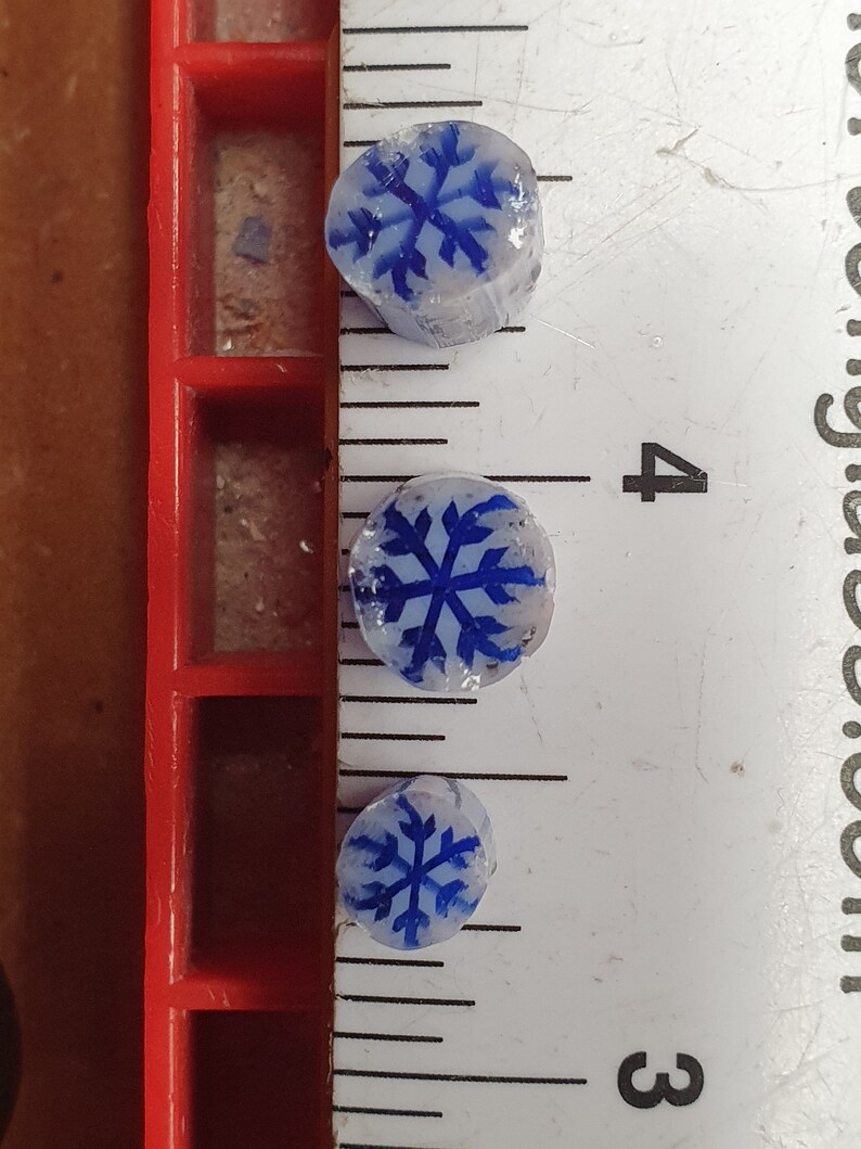 Murrine snowflakes COE96 Vitrigraph Pulled Cane - Etsy