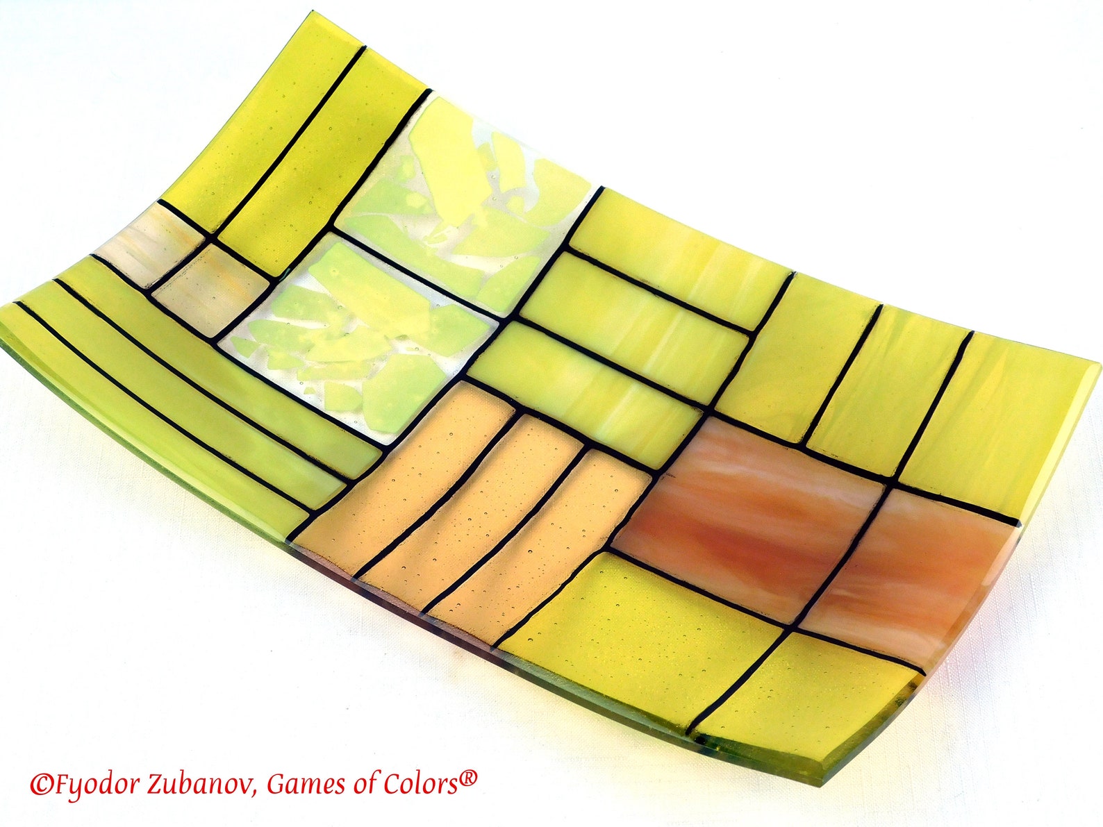 A Rectangular Fused Glass Plate a Gentle Color Mix - Etsy