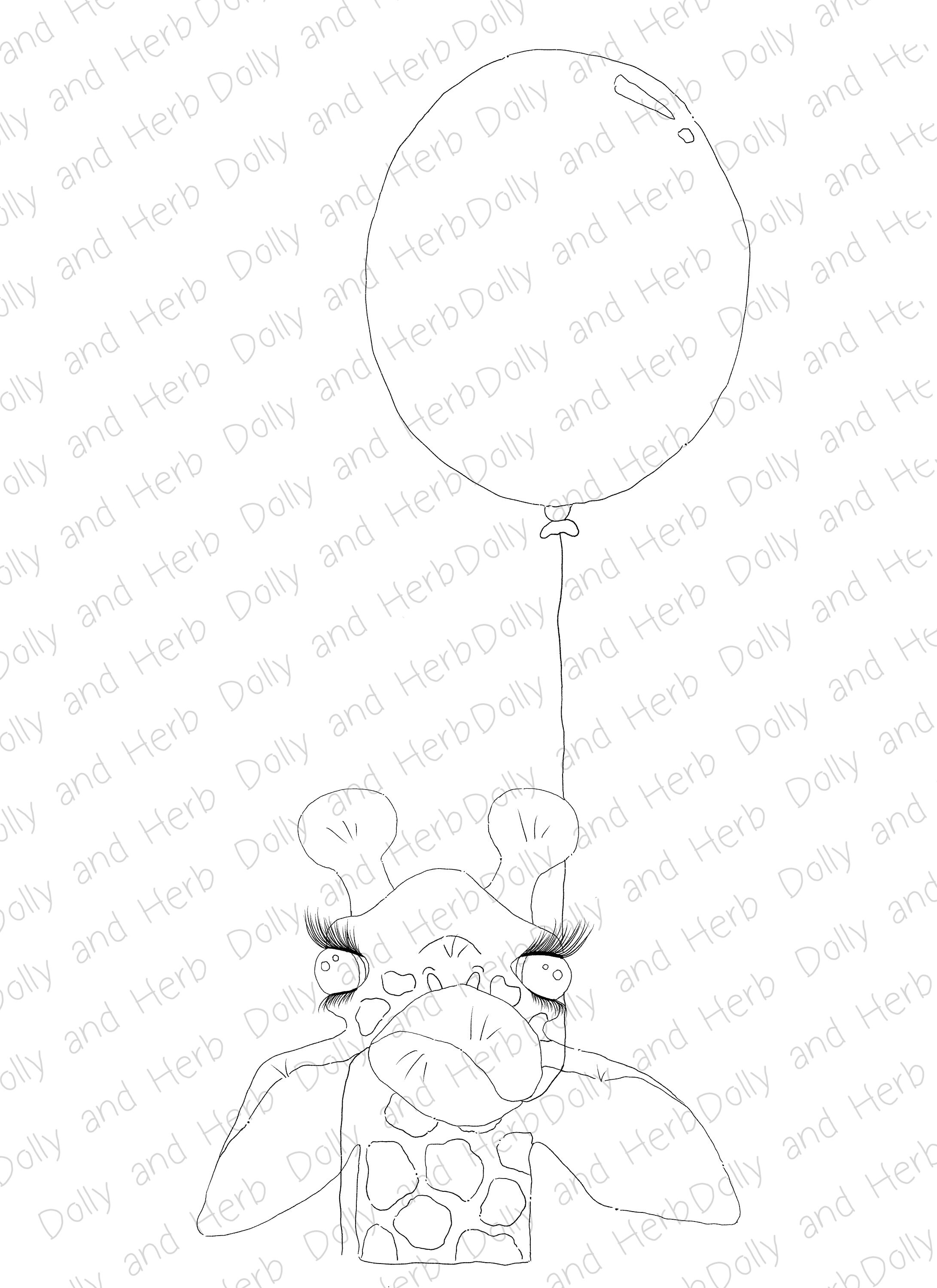Dolly and Herb Digi Stamp ,colouring Print at Home ,cute Giraffe Duo - Etsy