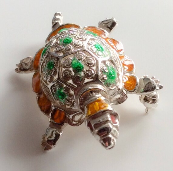 Broche de tortue vintage en argent massif 925 sterling | Etsy