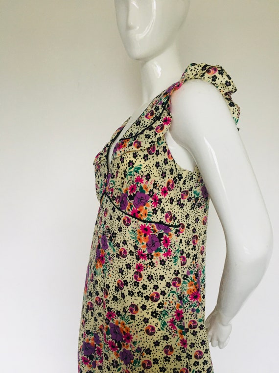 1960s 1970s Quad printed maxi dress Uk size 10/12 - Gem