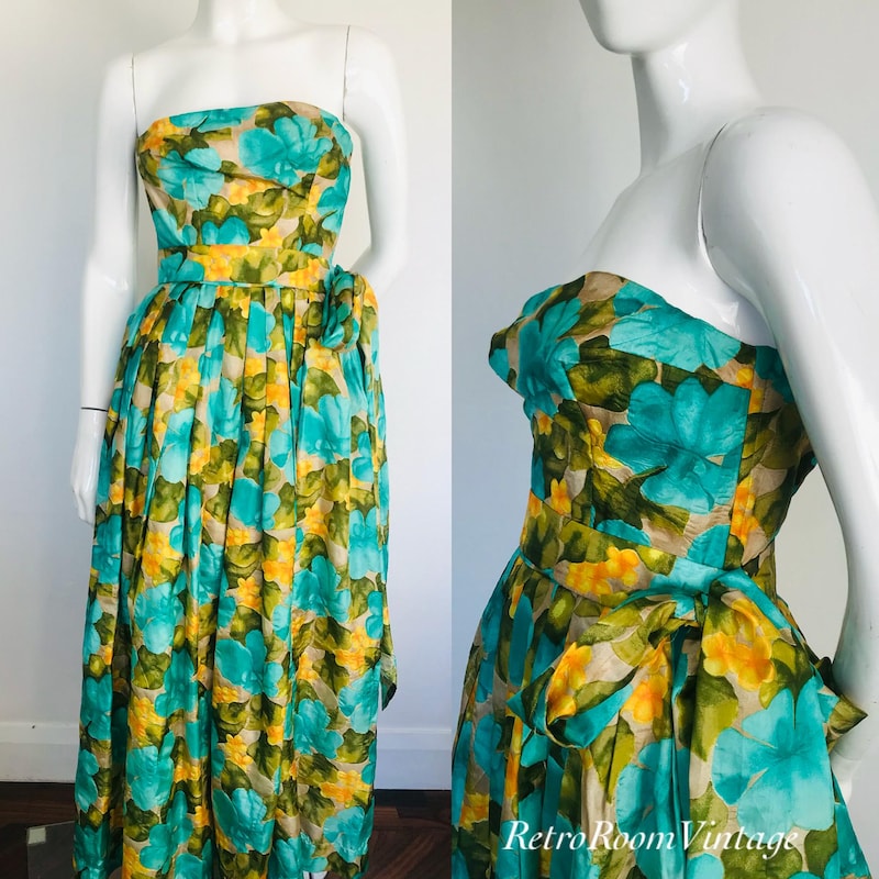 Vintage Tropical Cocktail Dress - Etsy UK