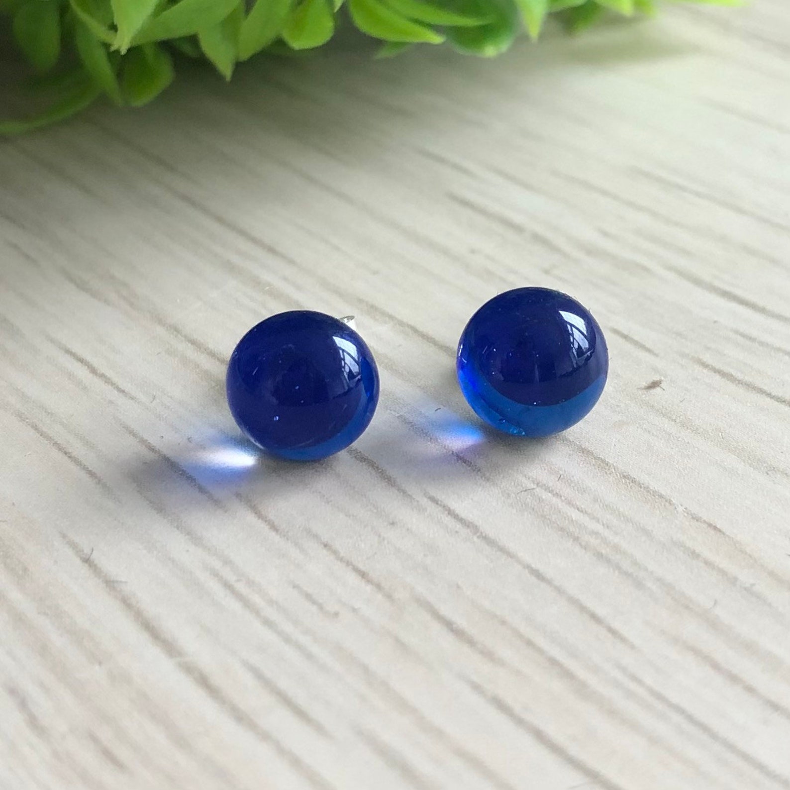 Bright Electric Blue Earrings Cobalt Blue Translucent Glass - Etsy UK