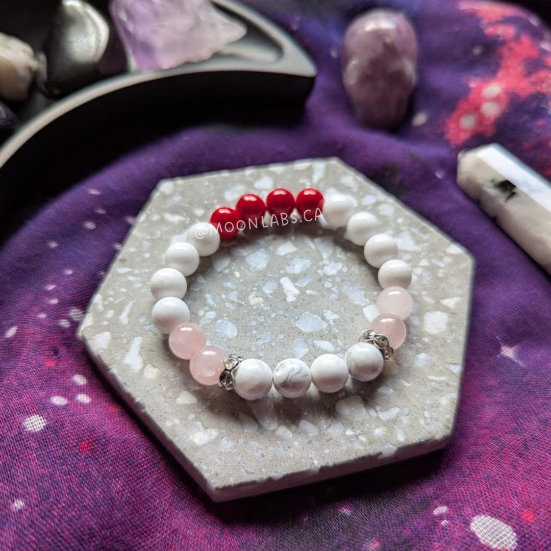 Sailor Chibimoon Gemstone Bracelet | Rose Quartz, Jade & Howlite Beaded ...