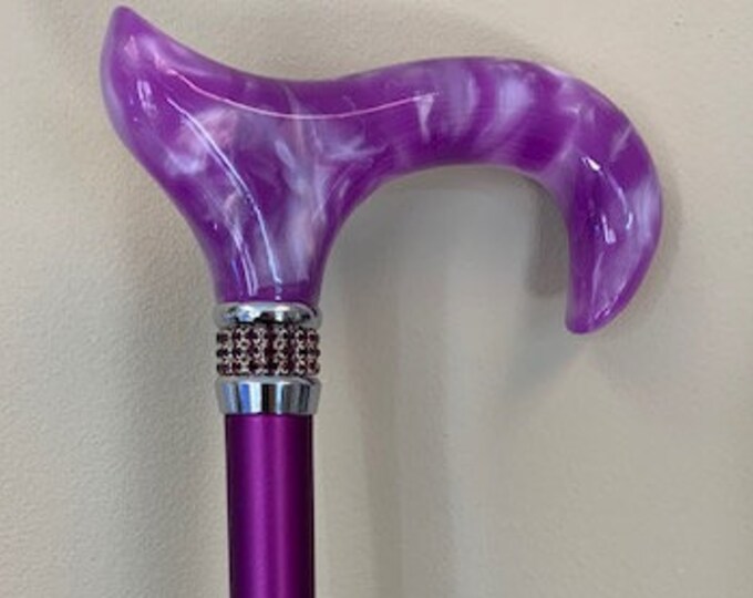 Purple Diamond and Pearl Series With Purple Rhinestones Cane, Non ...