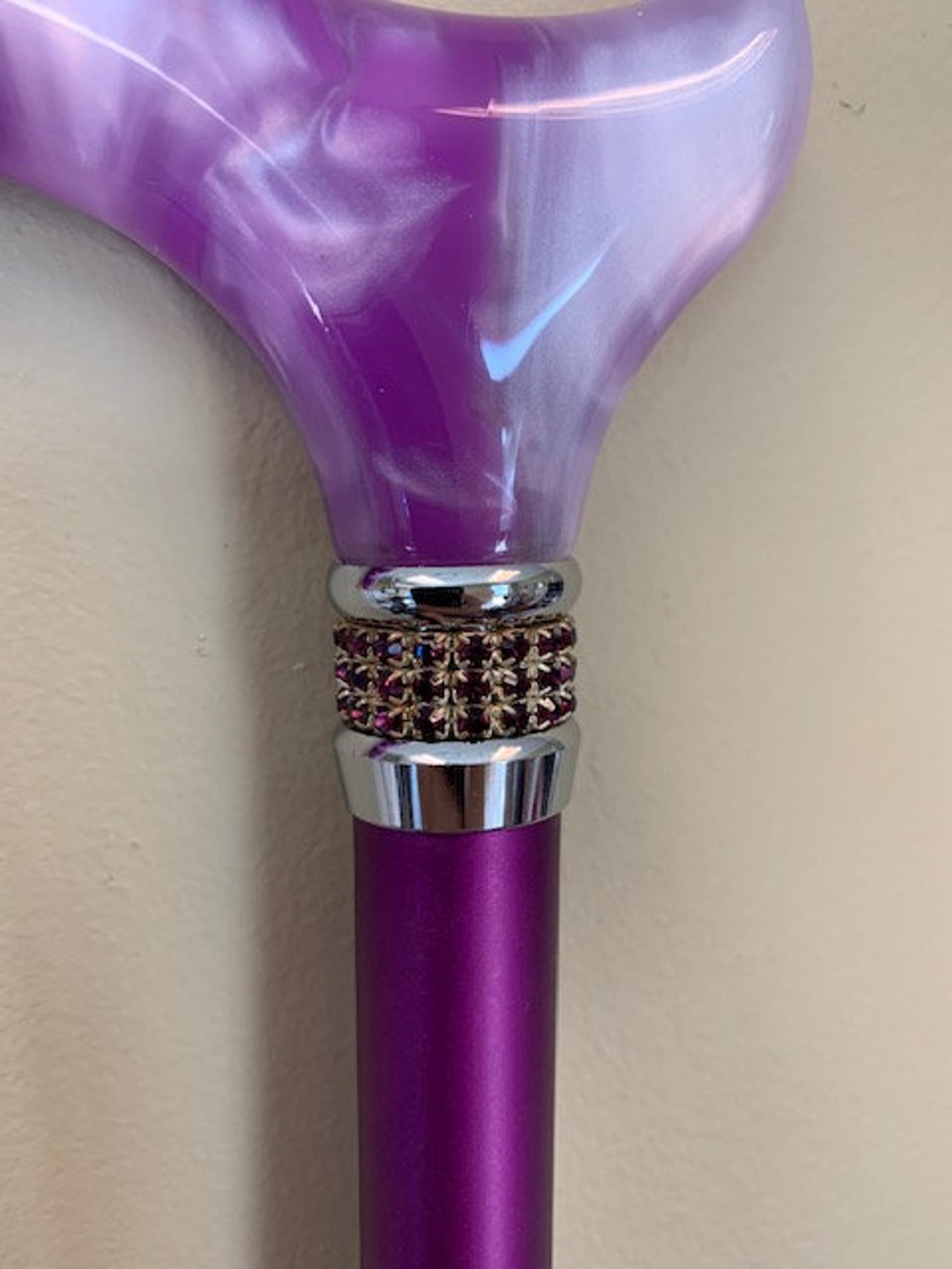 Purple Rhinestone Walking Cane Purple Rhinestones: Pearl Diamond Style ...