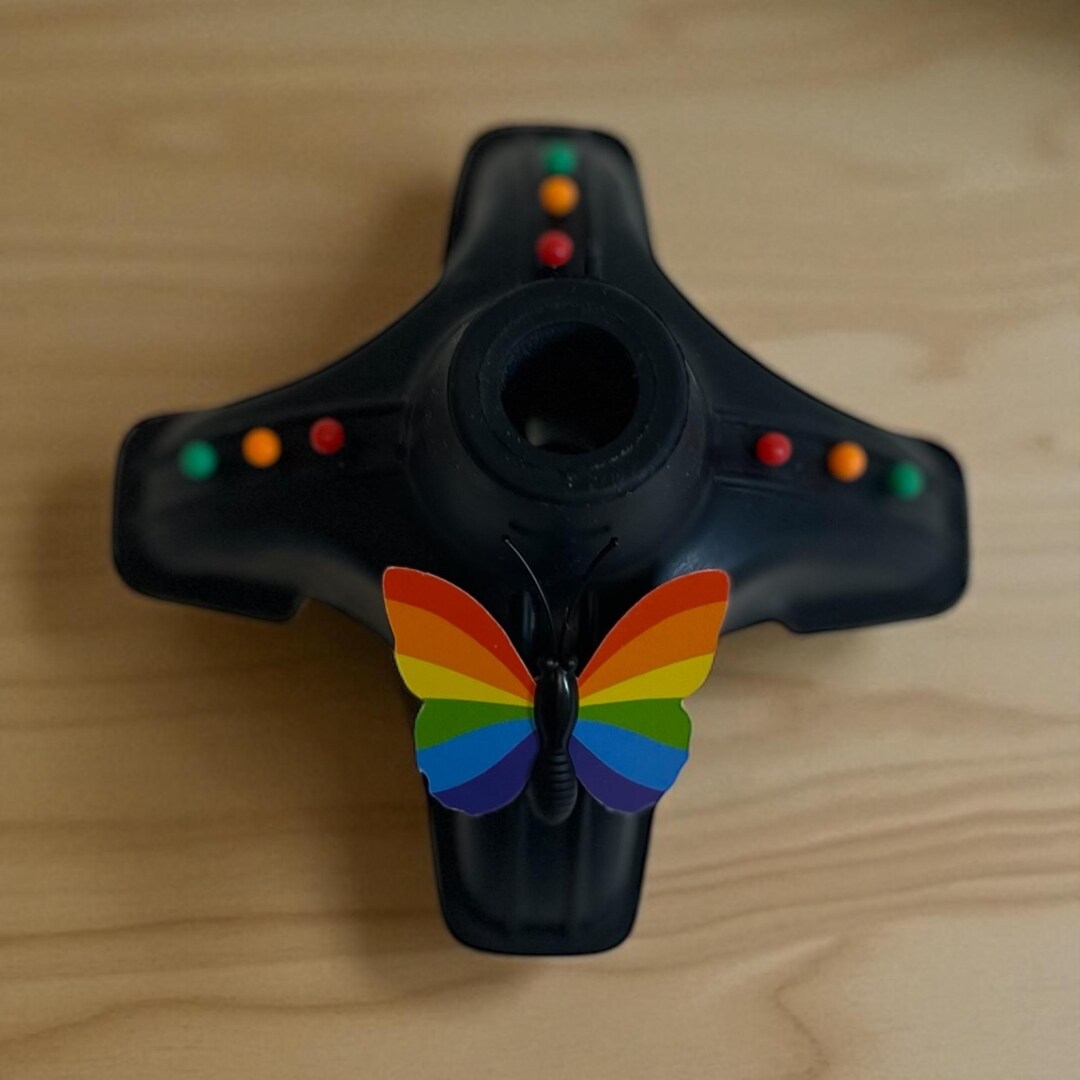 4 Prong(5/8") Rainbow Butterfly Stand up by Itself Rubber Tip, Includes ...