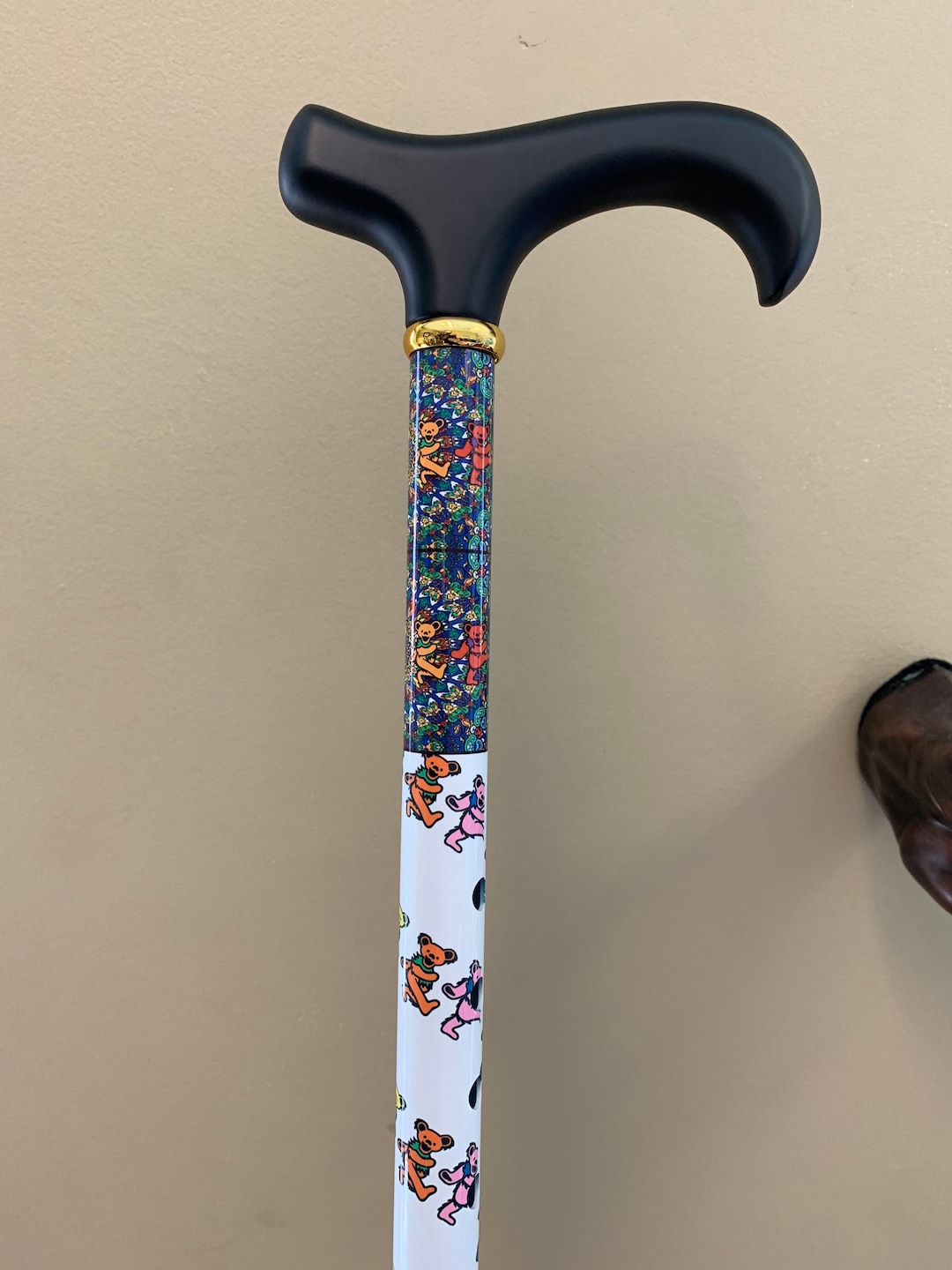 Custom Cane Bears Design With Black Background Walking Cane, Walking ...