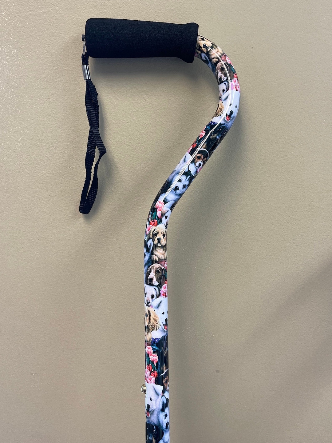 Offset Dog Print Cane: Adjustable Lightweight Aluminum Walking Stick - Etsy