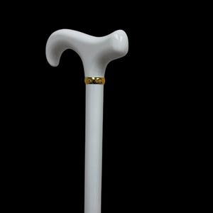 White Folding Walking Cane: Adjustable Aluminum, Derby Handle - Etsy