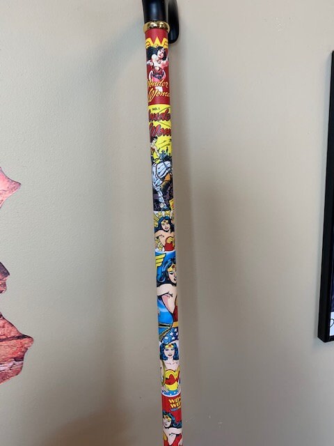WW Comic Custom Walking Cane: Adjustable Aluminum Derby Cane - Etsy