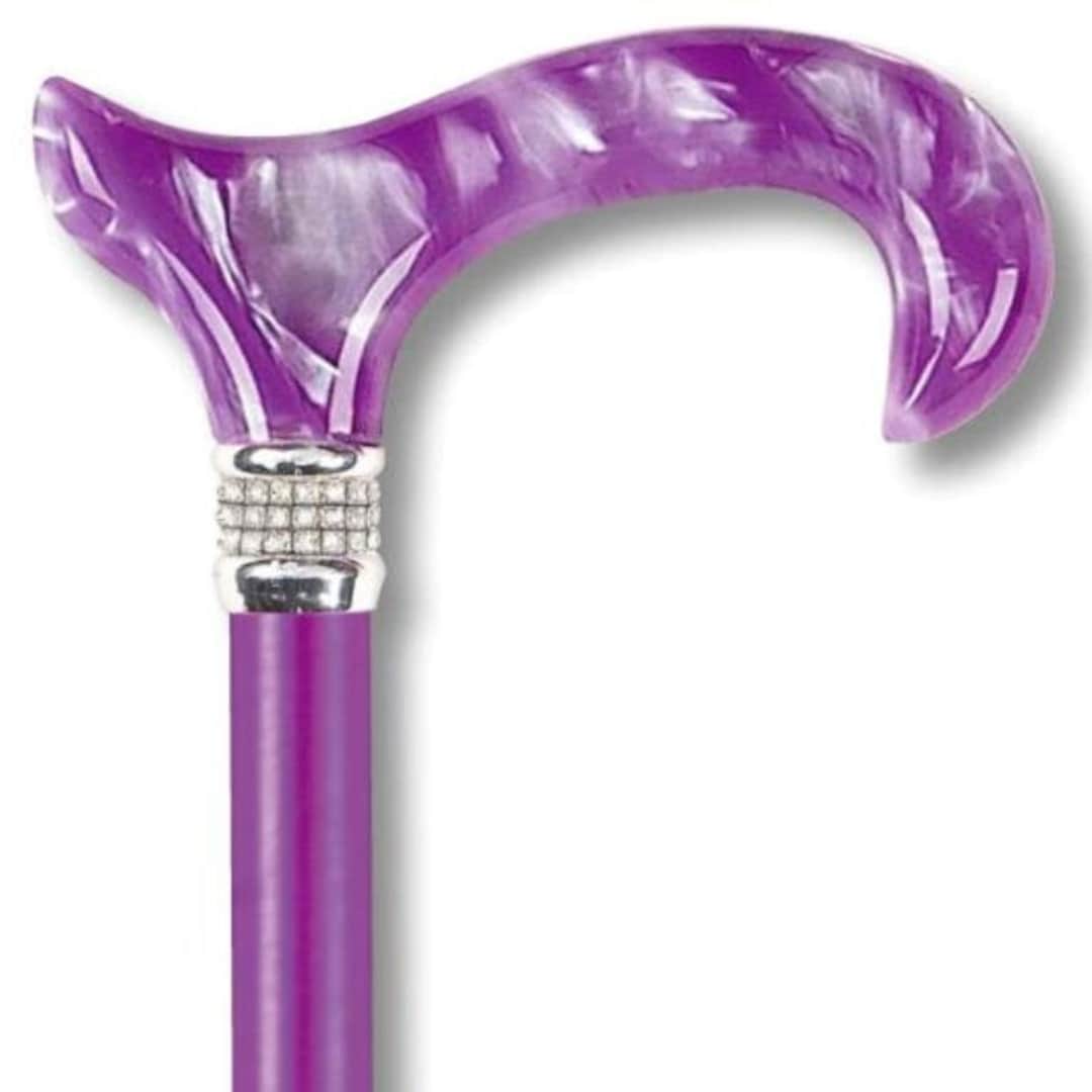 Purple Diamond and Pearl Series With White Rhinestones Cane, Non ...