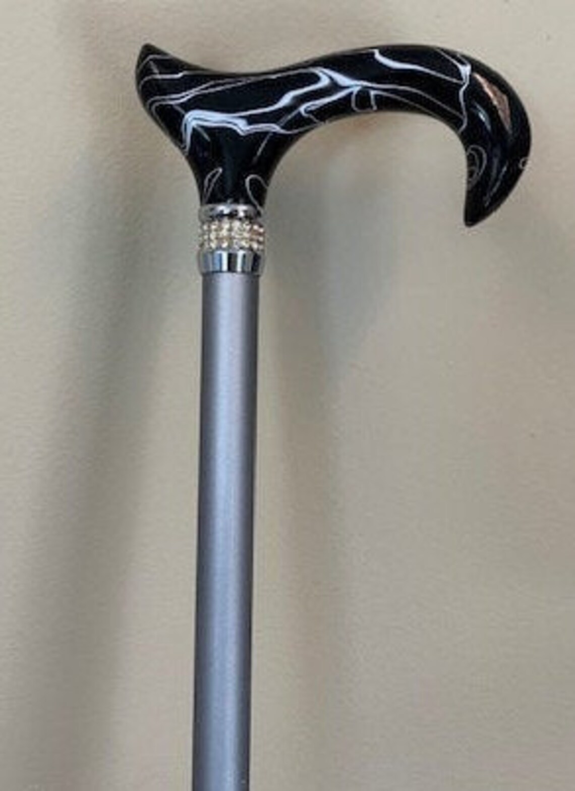Grey Elegance Fashion Cane With White Rhinestones Black - Etsy