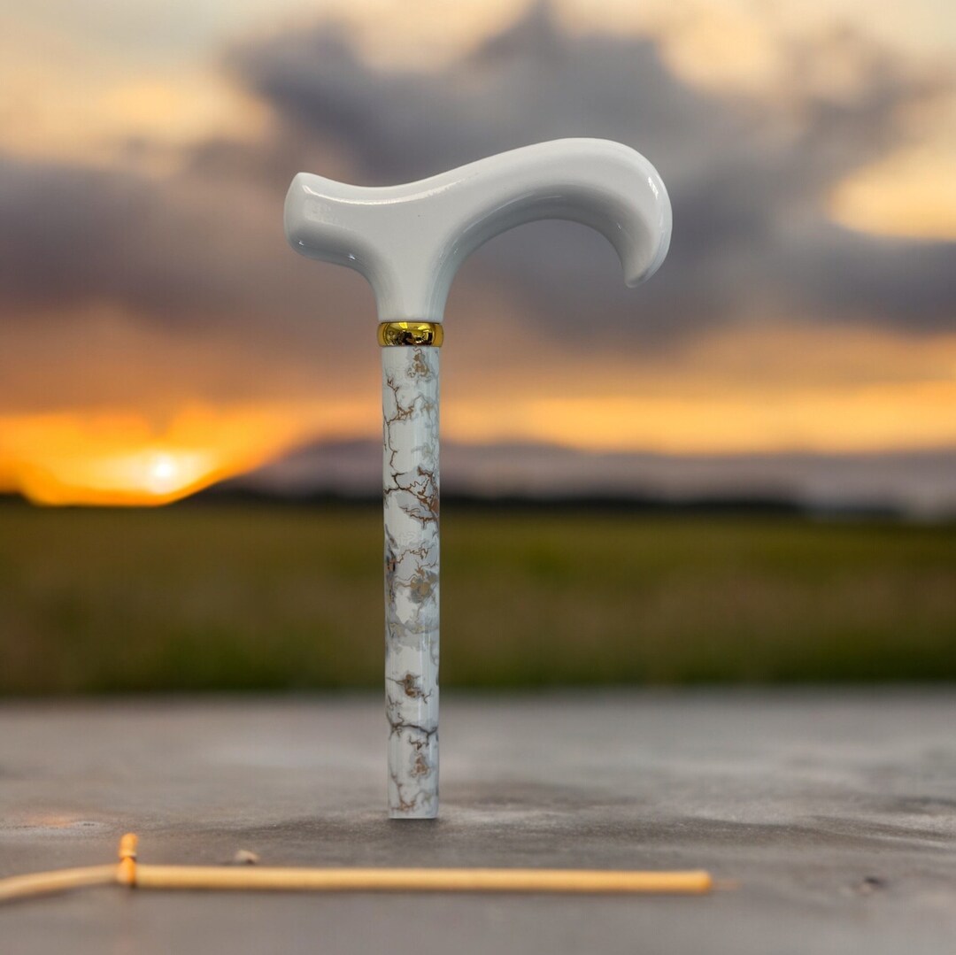 Customizable White Marble Walking Cane: Personalized Photo Gift - Etsy