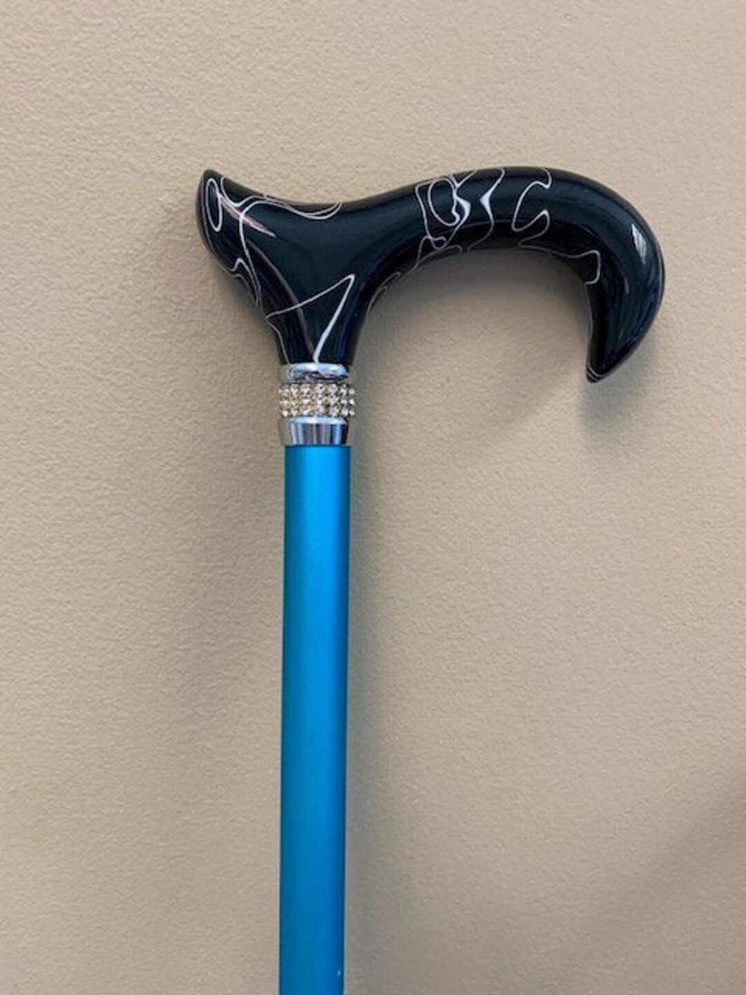 Royal Blue Fashion Cane With White Rhinestones Cane, Elegant Cane ...