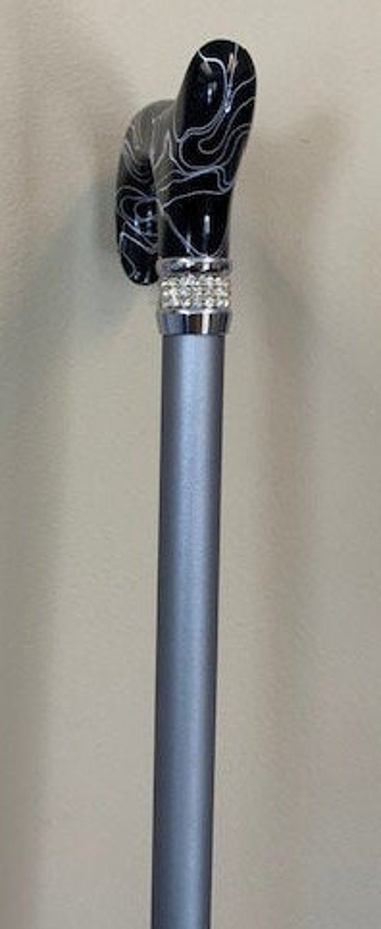 Grey Elegance Fashion Cane With White Rhinestones Black - Etsy