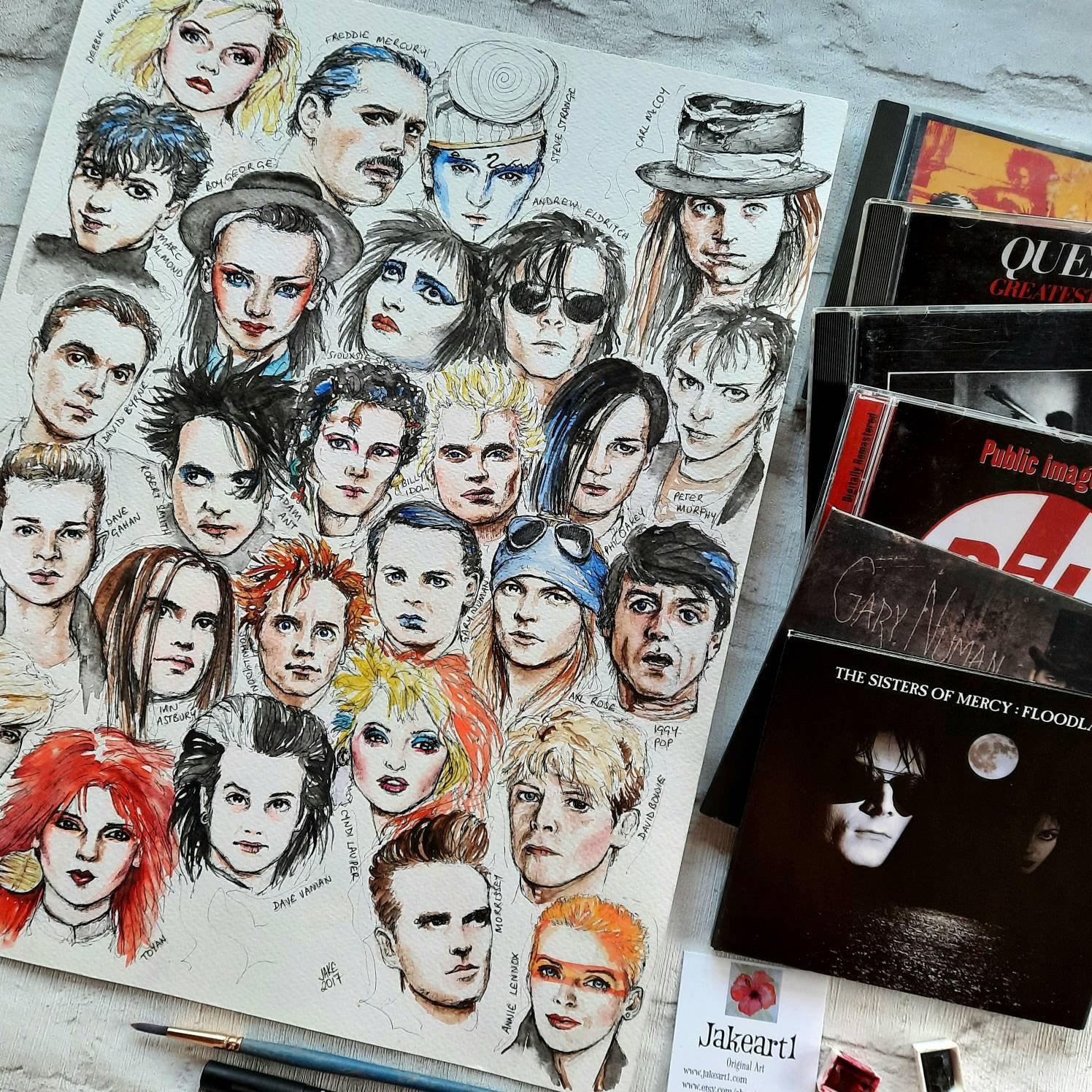 Alternative 80s Indie Music Portraits Original Art - Etsy