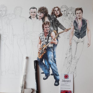 Bruce Springsteen Portraits Iconic Looks Original Art Print - Etsy
