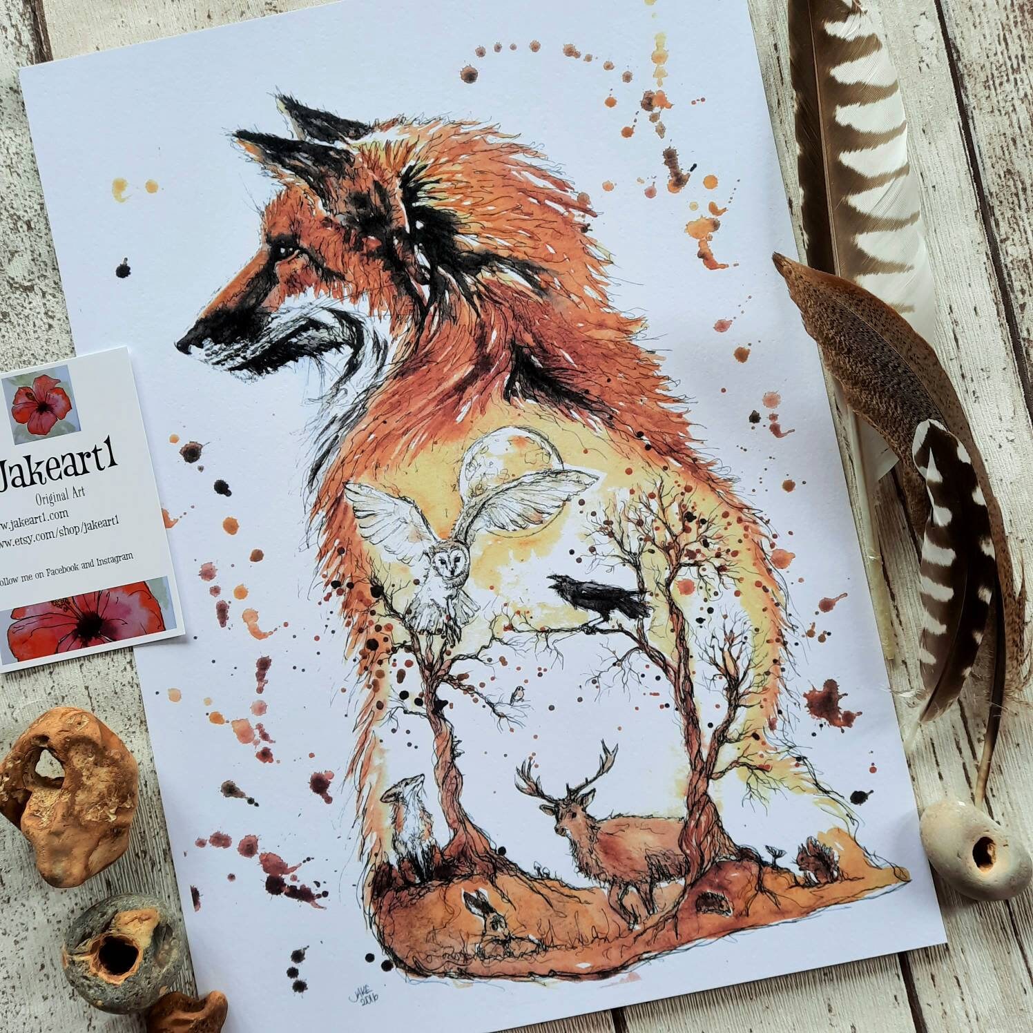 Wall Hangings Wreath Accent Fall Fox Fabric Transfer DIY Fall Sign ...