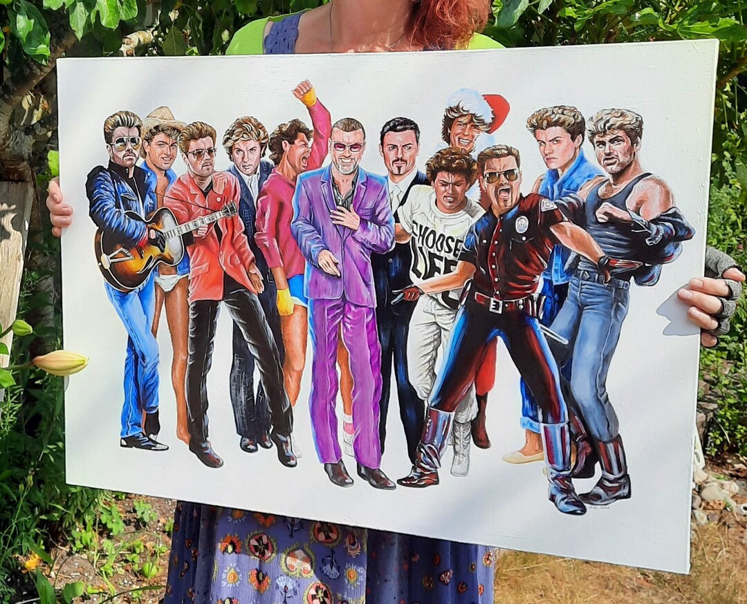 George Michael Party Original Canvas Painting - Etsy