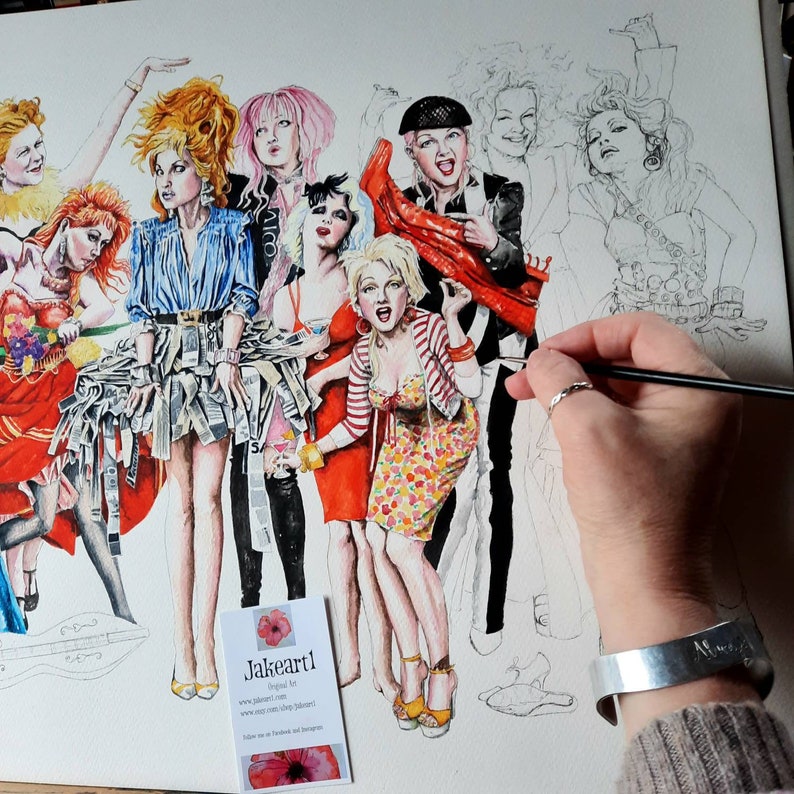 Cyndi Lauper Iconic Outfits Party Original Art Print - Etsy