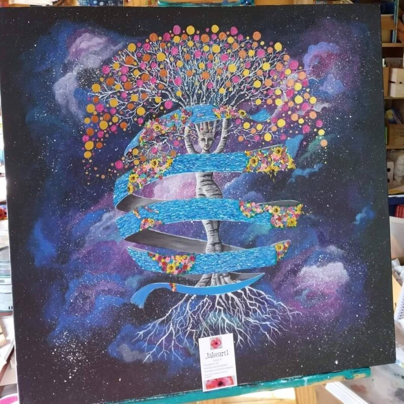 Mother Earth Tree of Life Gaia Fantasy Original Art Print - Etsy