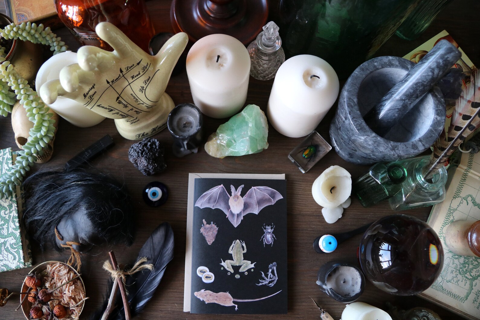 Wool of Bat and Heart of Ewe Greeting Card. Witchcraft Dark | Etsy