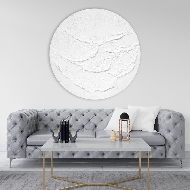 White Textured 3D Painting for Home Decor - Etsy