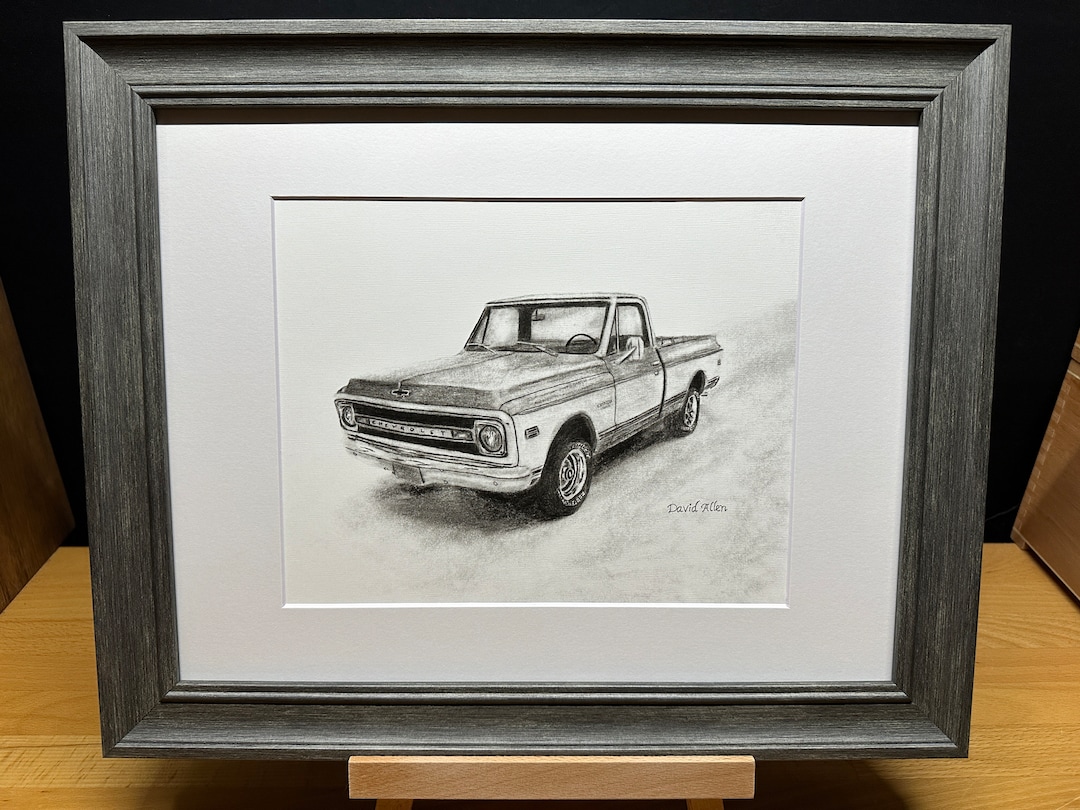 1969 Chevrolet C10 Pickup Truck Graphite Pencil Art Sketch Drawing ...