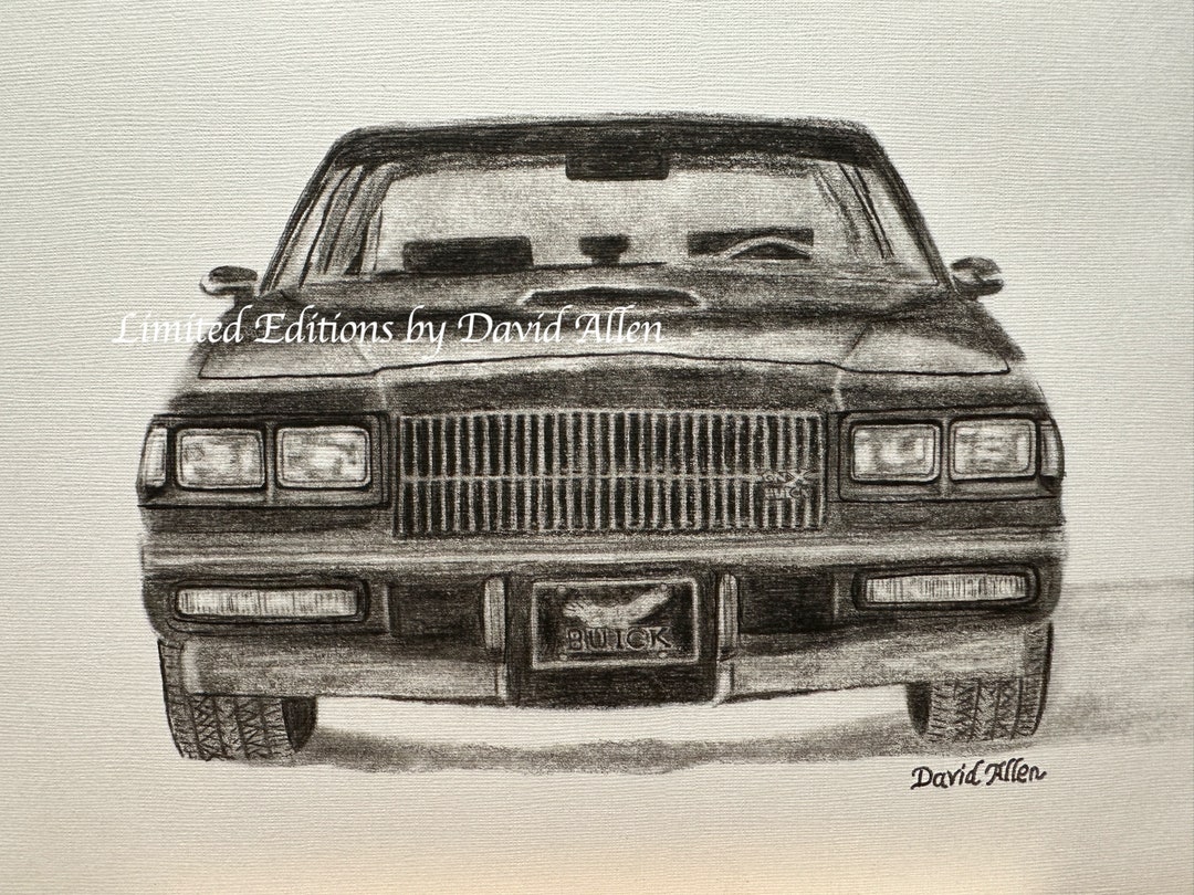 Buick Grand National GNX Car Graphite Pencil Art Sketch Drawing Print ...