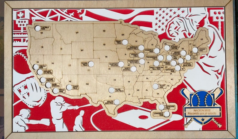 Sports Stadium Travel Map - Etsy