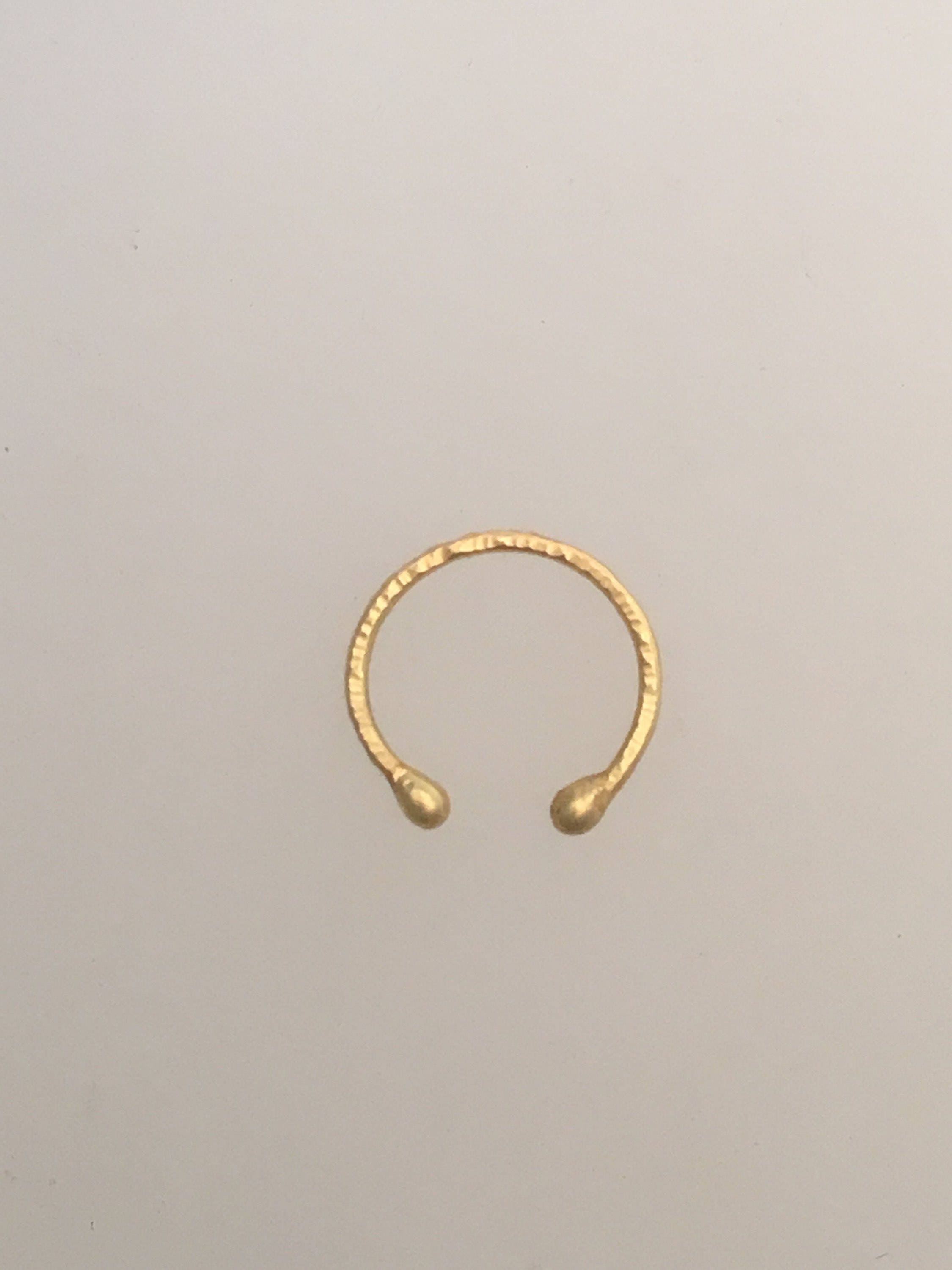 18k Solid Gold Textured Ear Cuff - Etsy