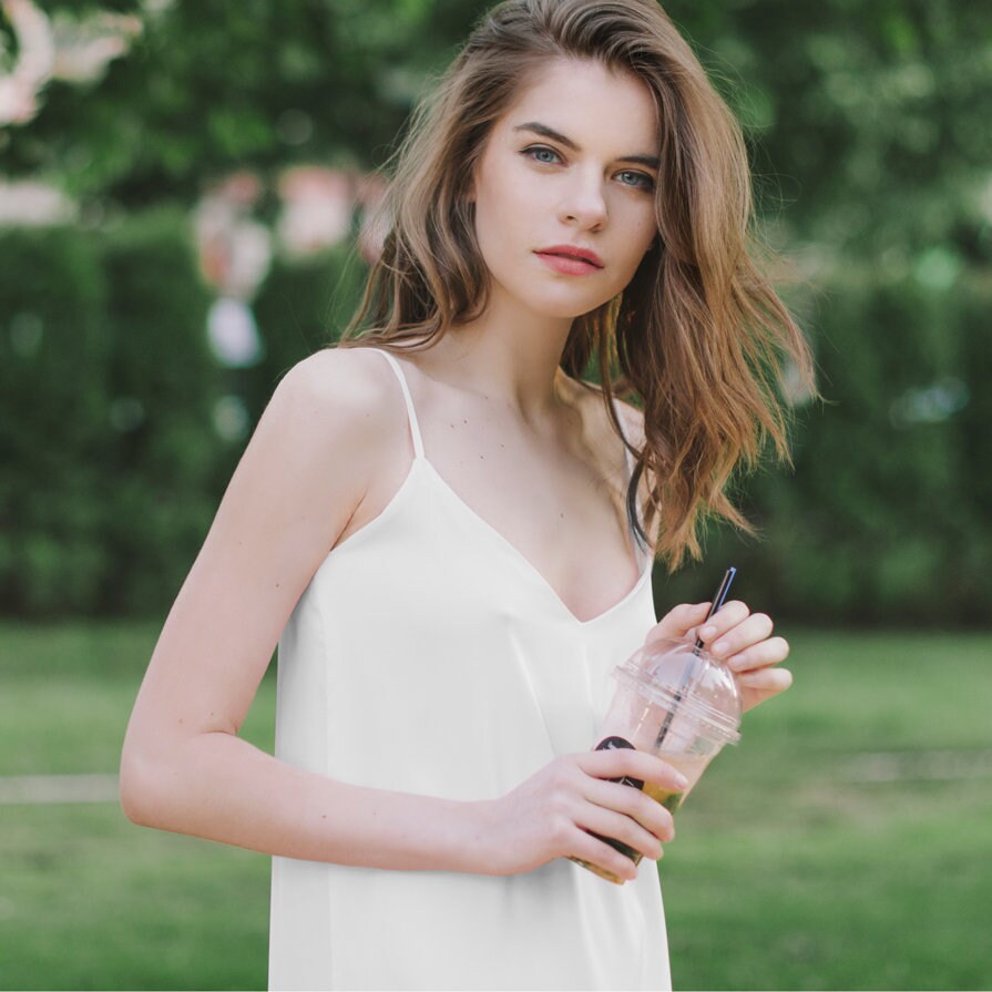 Silk Slip Dress Summer Spaghetti Strap Dress Etsy