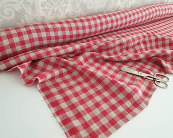 Red Linen Fabric | Etsy