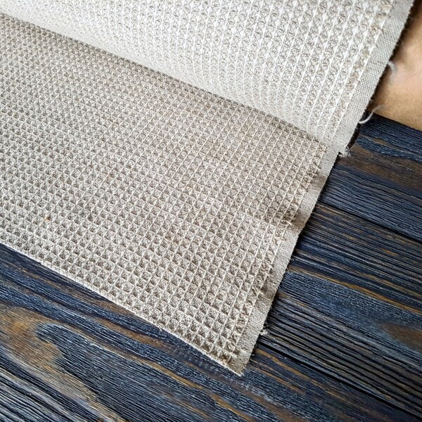 Waffle Linen Fabric - Etsy
