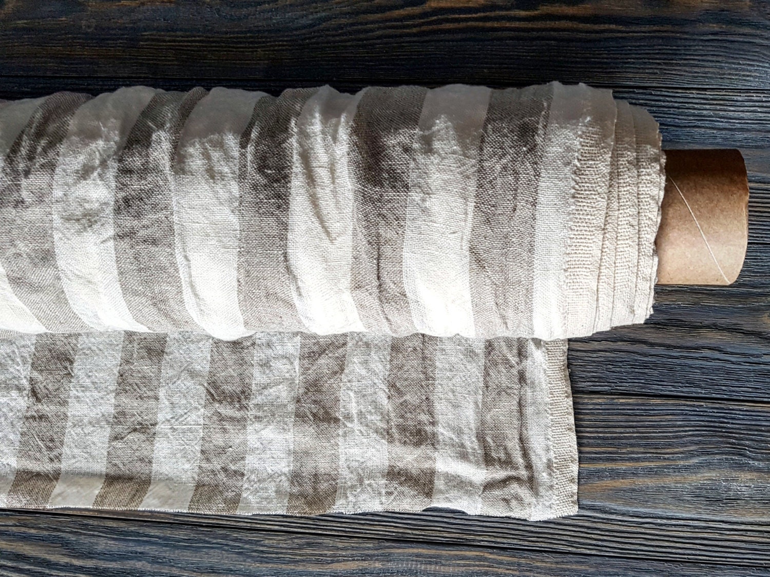 Striped linen fabric by the meter striped linen fabric | Etsy
