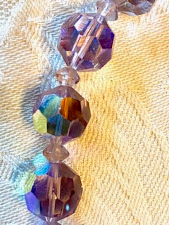 Vintage crystal-cut glass bead necklace - Gem