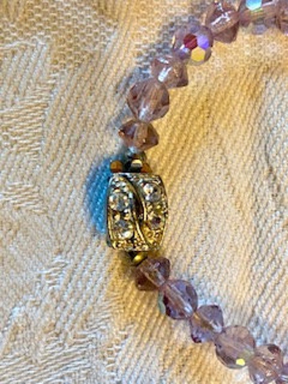 Vintage crystal-cut glass bead necklace - Gem