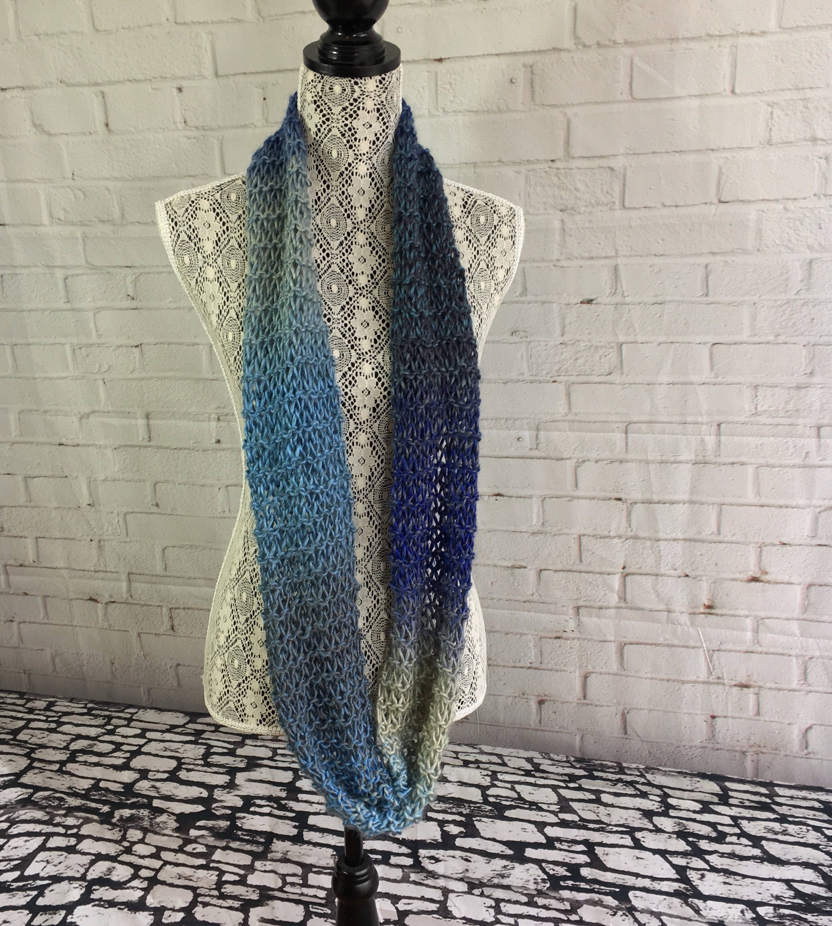 Hand knit infinity scarf / wool scarf / gift for her / ready to ship ...