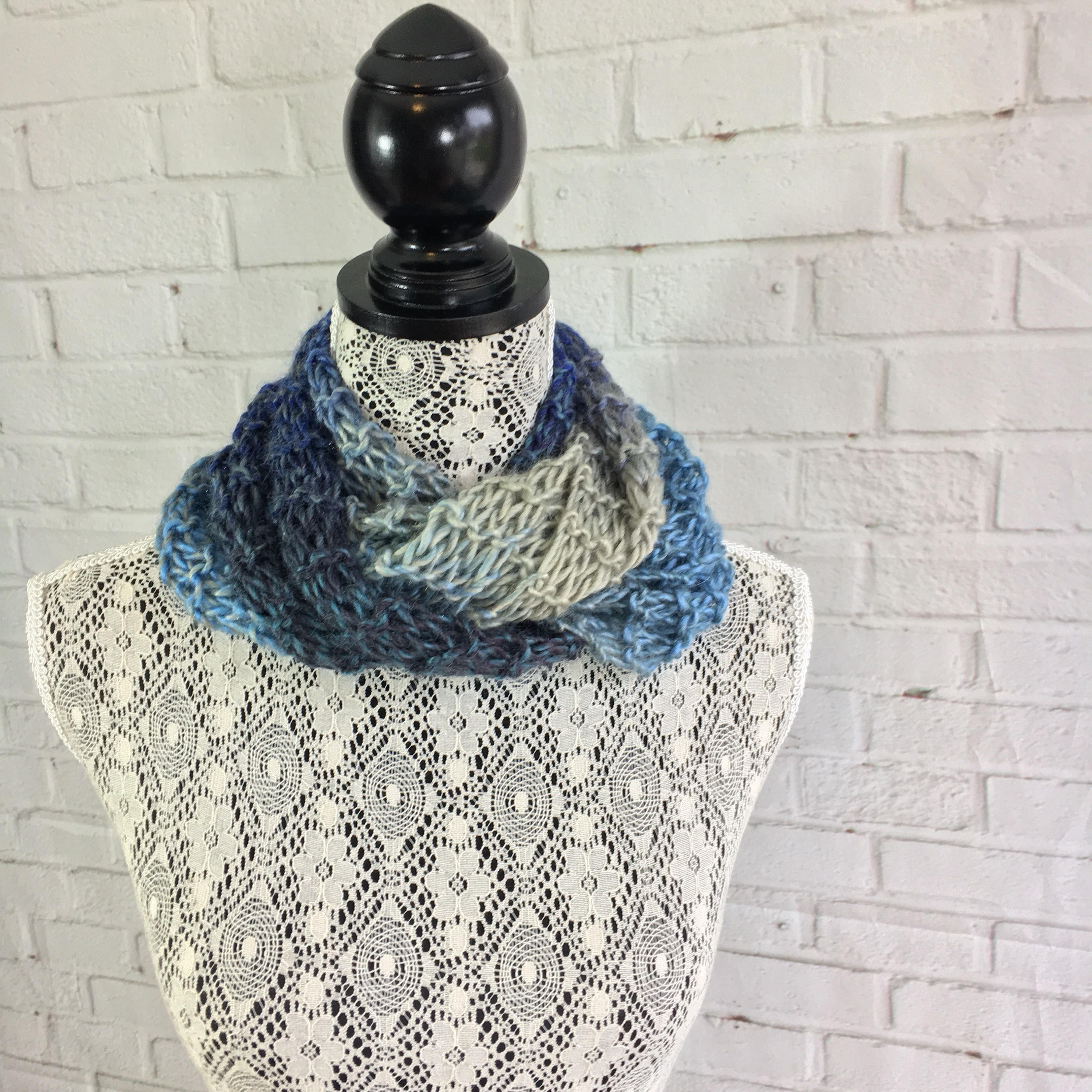 Hand knit infinity scarf / wool scarf / gift for her / ready to ship ...