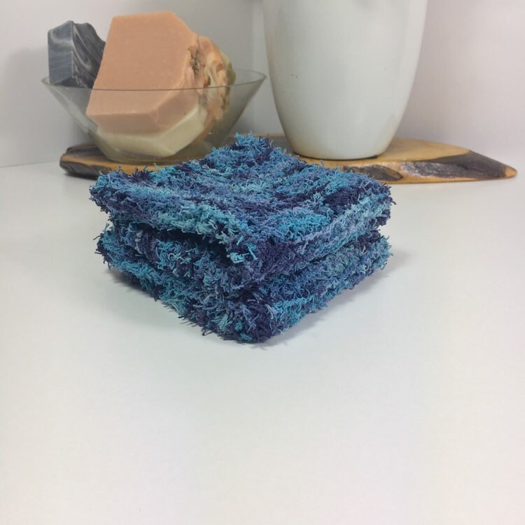Knit scrubby washcloth / knit scrubby dishcloth / ready to ship / free ...